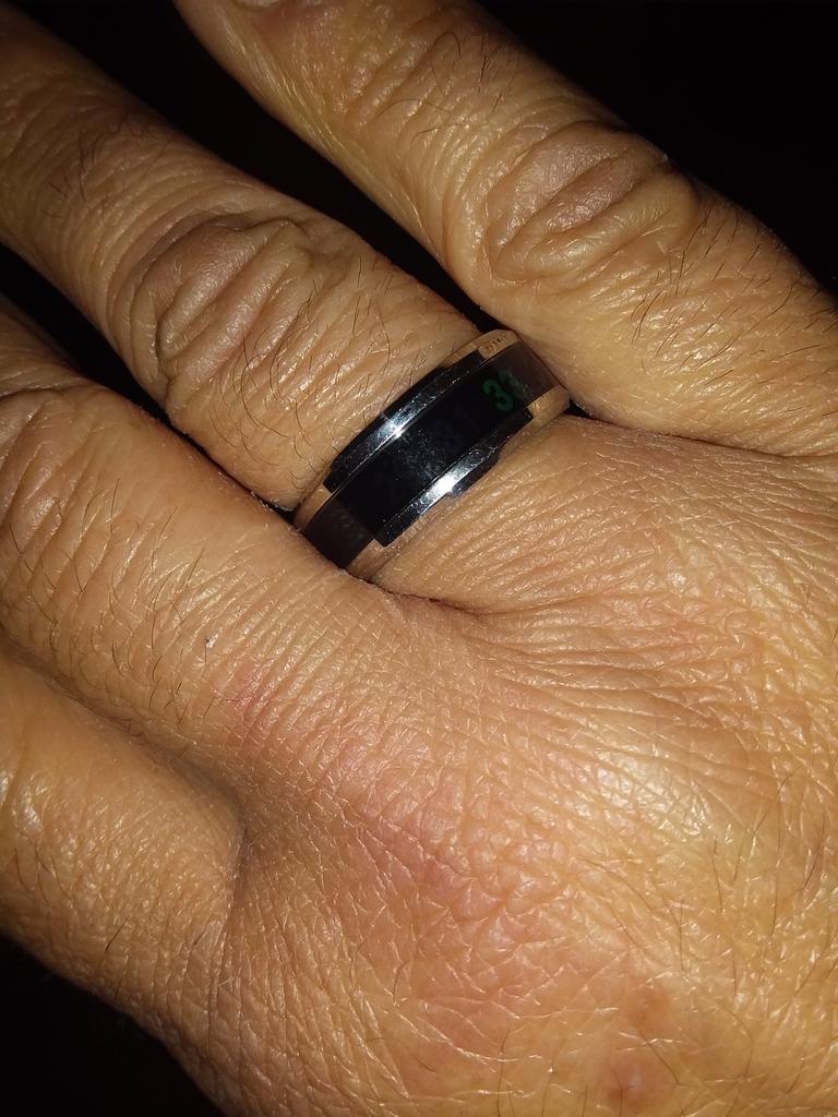 Buy Smart Temperature Couple Titanium Steel Ring Jewelry Temperature ...