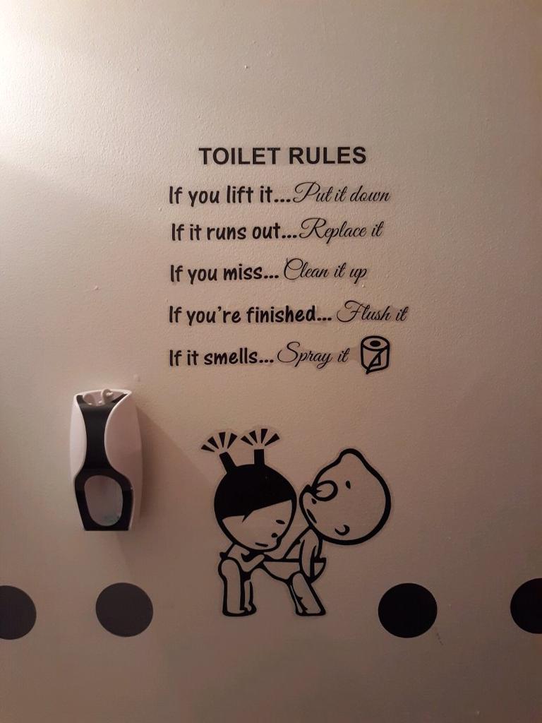 Buy Toilet Rules Bathroom Toilet Wall Sticker Vinyl Art Decals Diy Home ...