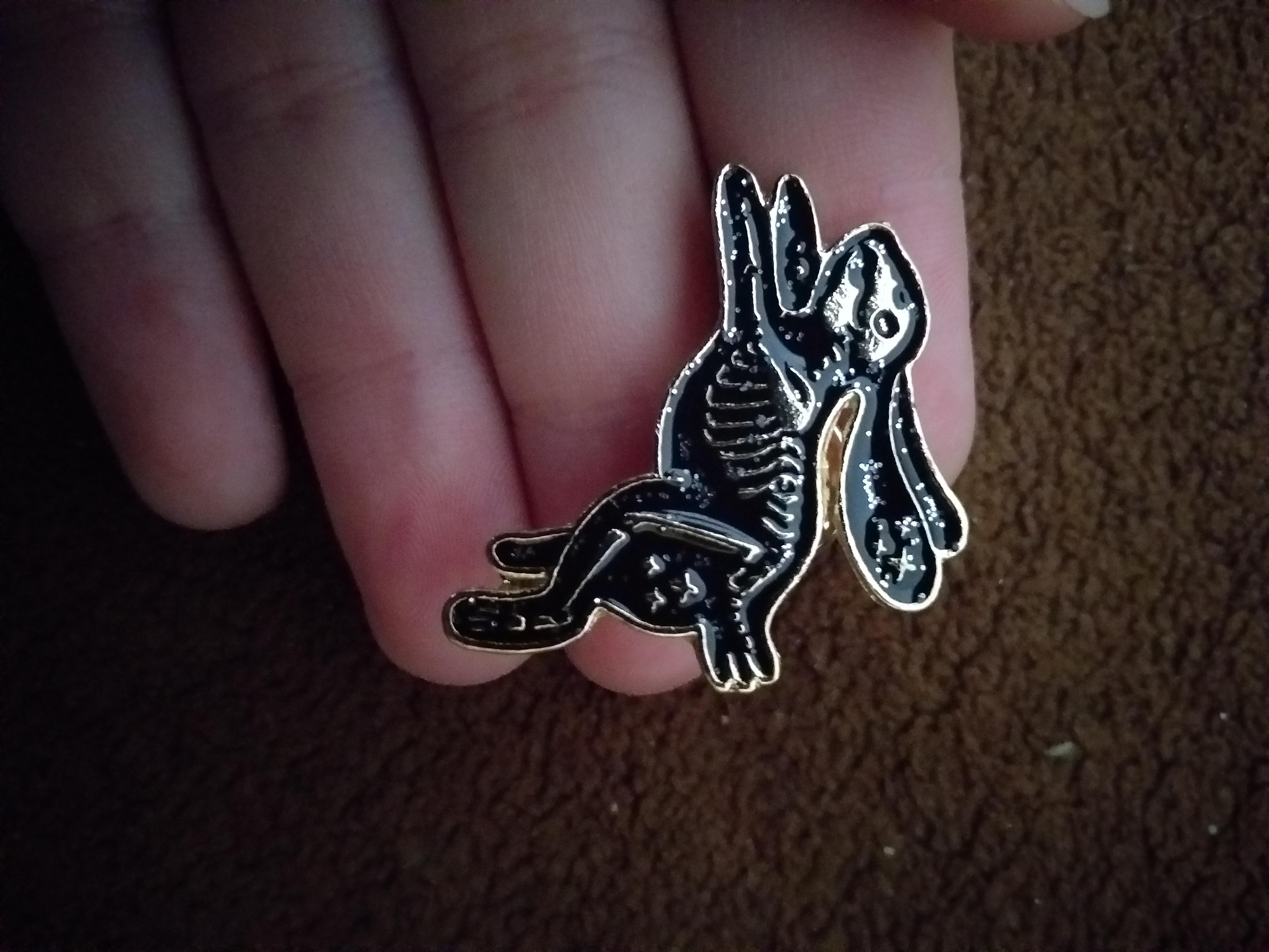 Skeleton Running Rabbit Enamel Pins Backpack Hat Bag Badge Brooch Bunny ...