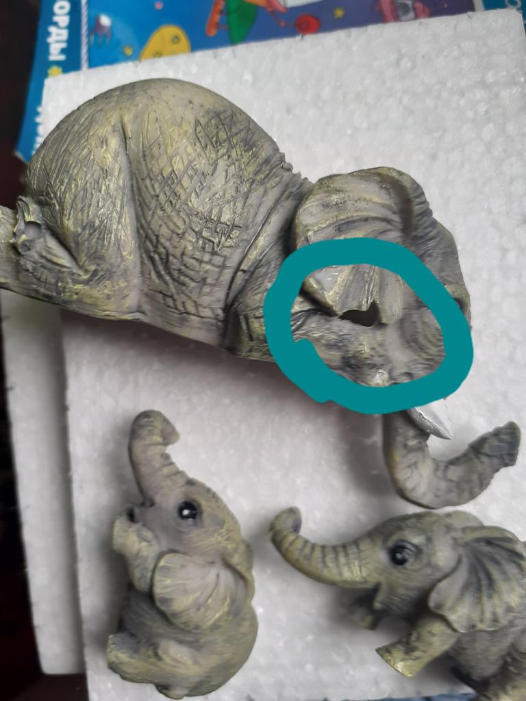 3 шт./компл. милые фигурки слонов слон держит слоненка изделия из смолы ...