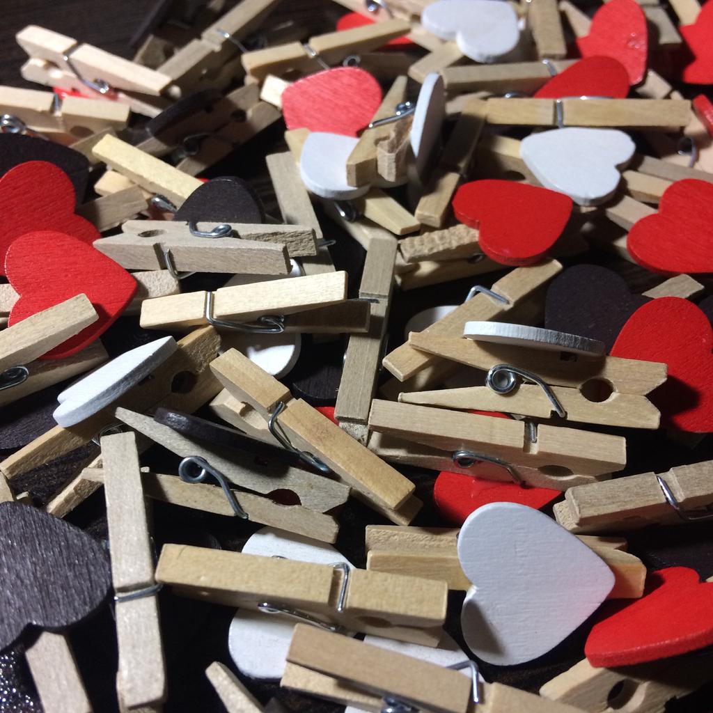 Heart Wooden Peg 10Pcs Mini Clips Photo Craft Wedding Party Decor ...