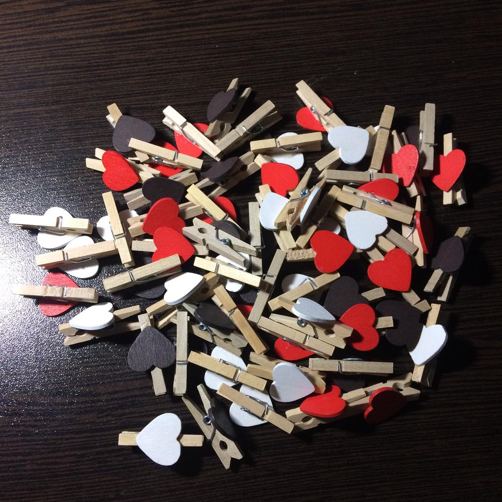 Heart Wooden Peg 10Pcs Mini Clips Photo Craft Wedding Party Decor ...